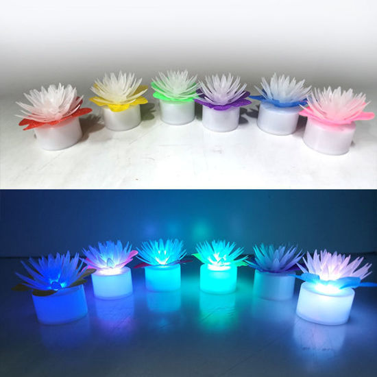 AFC Trading. Tealight Lotus Candle W/Color Changing Light